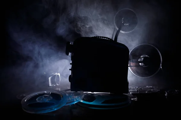 Old Style Movie Projector Still Life Close Film Projector Wooden Stock ...