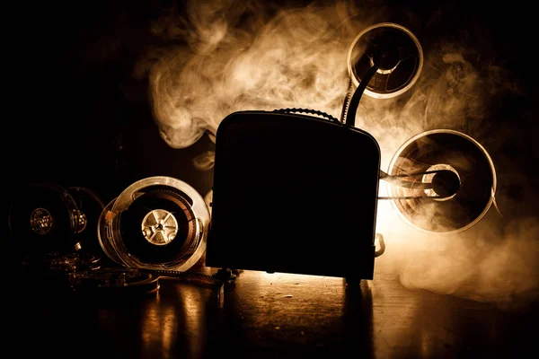 Old Style Movie Projector Still Life Close Film Projector Wooden Stock ...