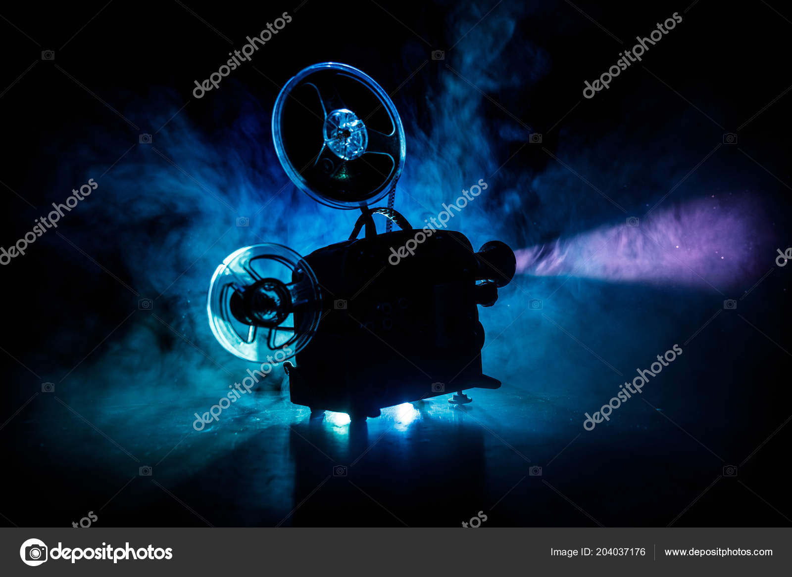 Old Style Movie Projector Still Life Close Film Projector Wooden Stock ...