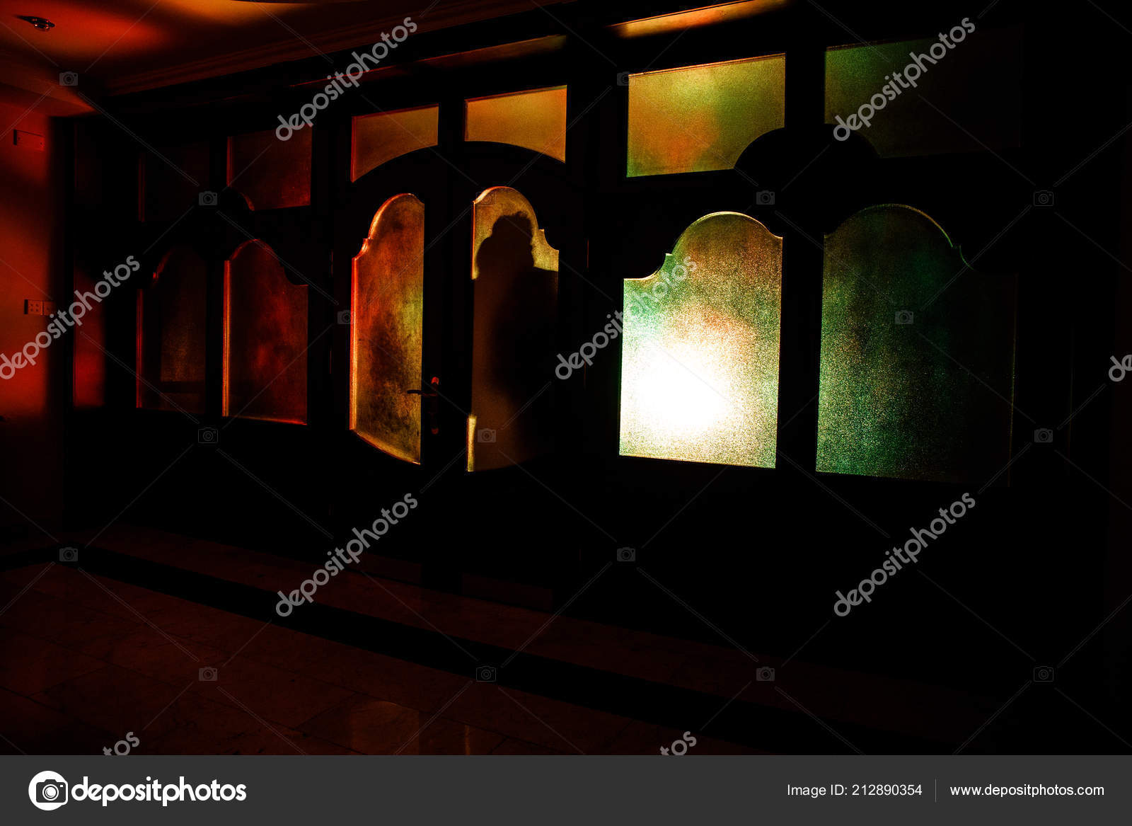 Silhouette Unknown Shadow Figure Door Closed Glass Door Silhouette ...