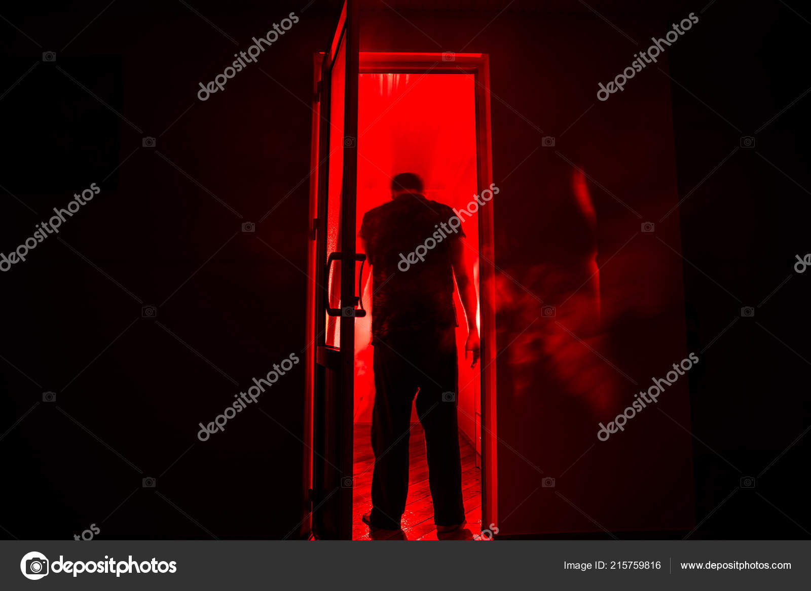 Silhouette Unknown Shadow Figure Door Closed Glass Door Silhouette ...