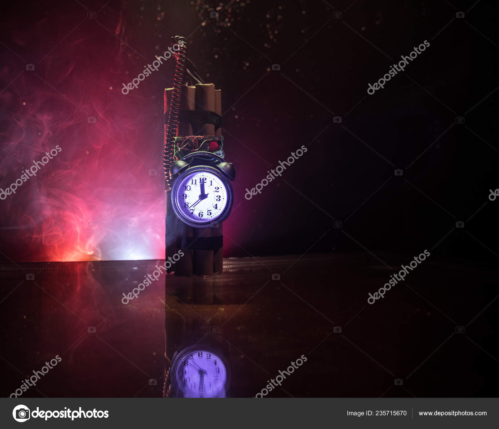 Image Time Bomb Dark Background Timer Counting Detonation Illuminated ...