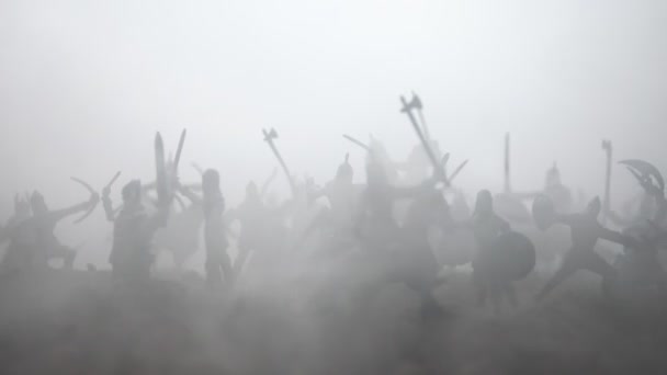 Battle Scene Military Silhouettes Fighting Scene War Fog Sky Background ...