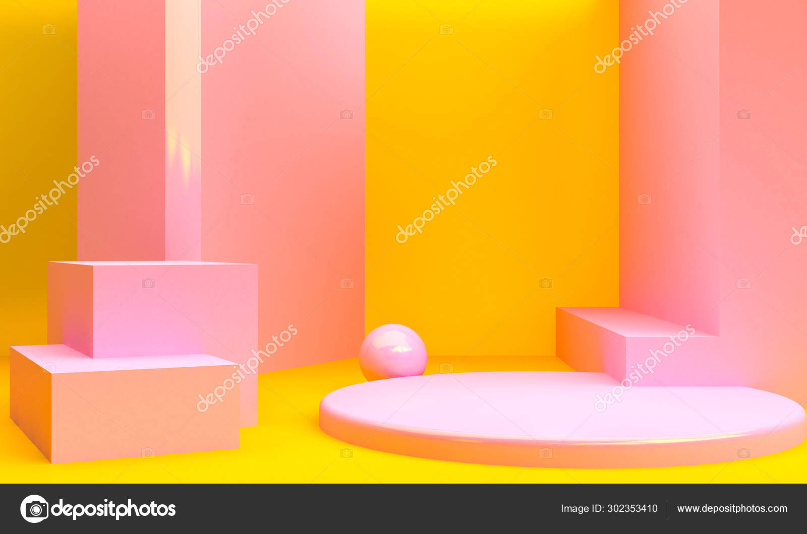 Geometric shape scene minimal, 3d rendering. — Stock Photo © vijaifoon ...