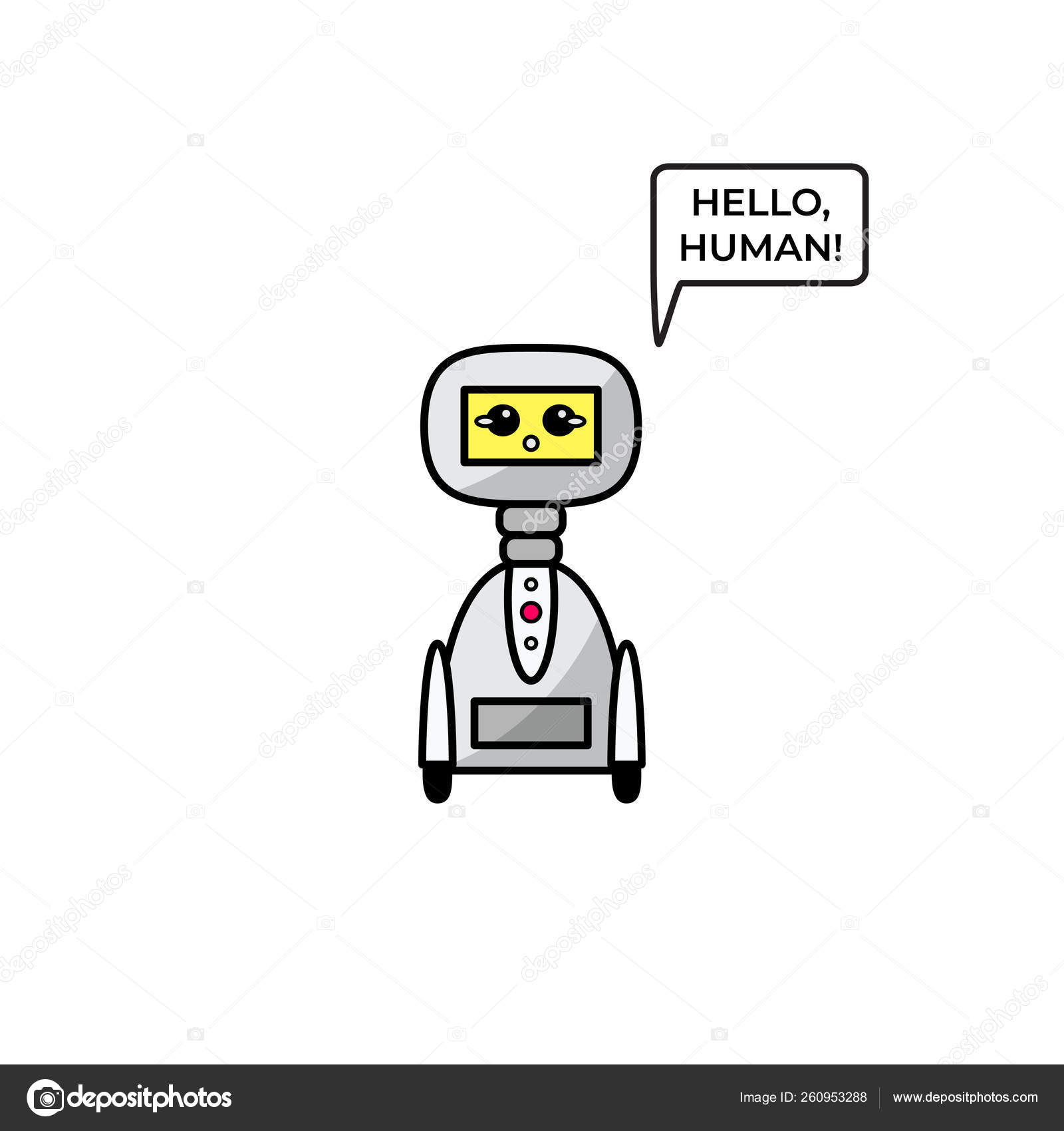 Cartoon friendly robot Stock Vector by ©rioabajorio 260953288
