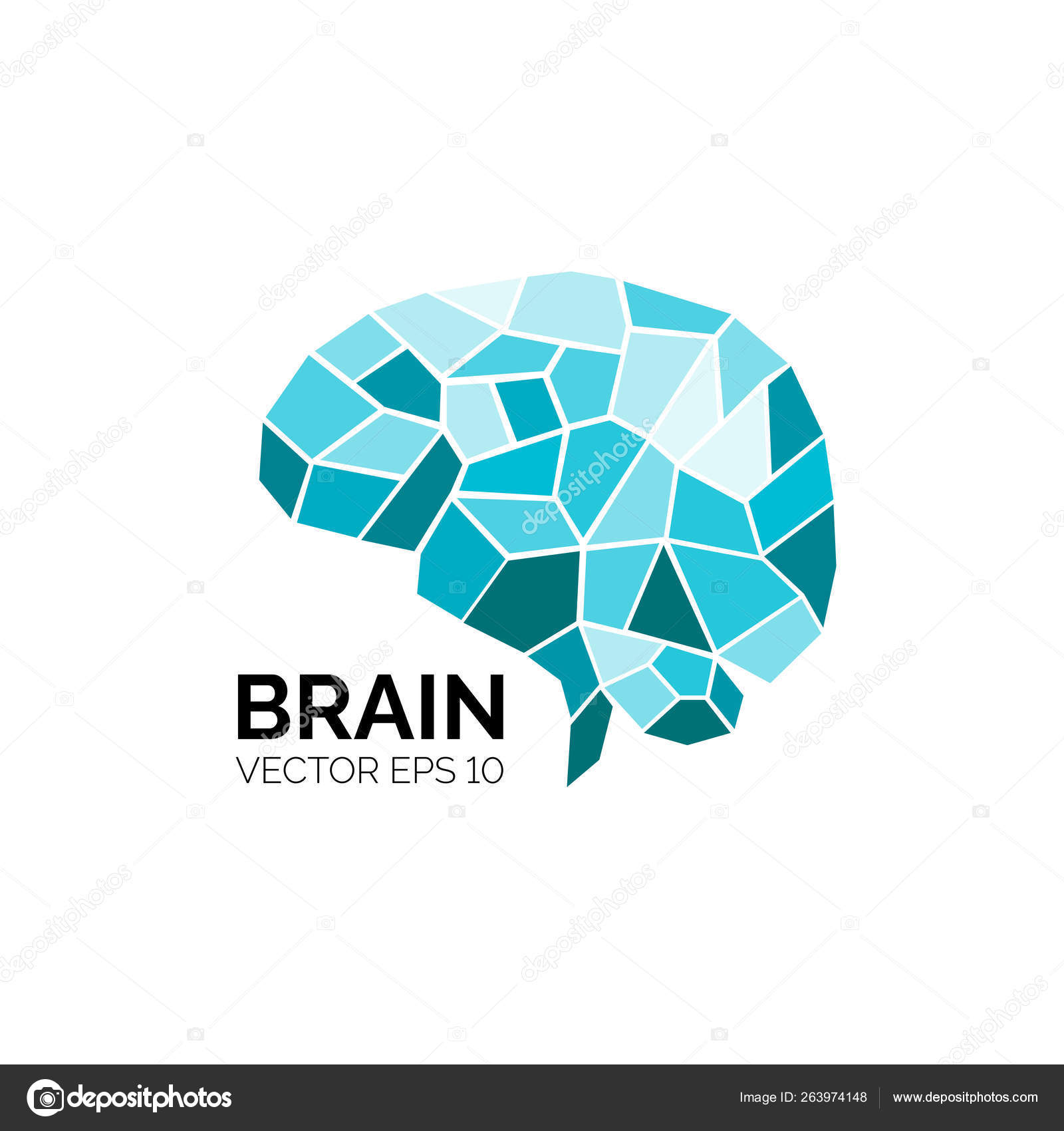 Blue symbol of brain Stock Vector Image by ©rioabajorio #263974148
