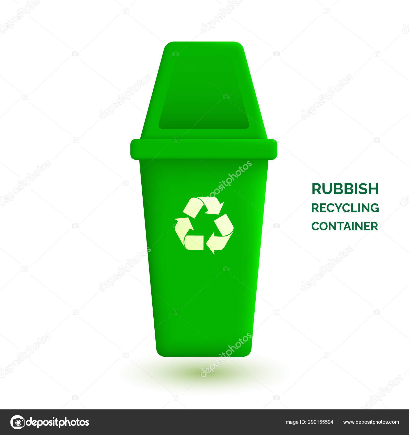 Green garbage bin Stock Vector by ©rioabajorio 299155594