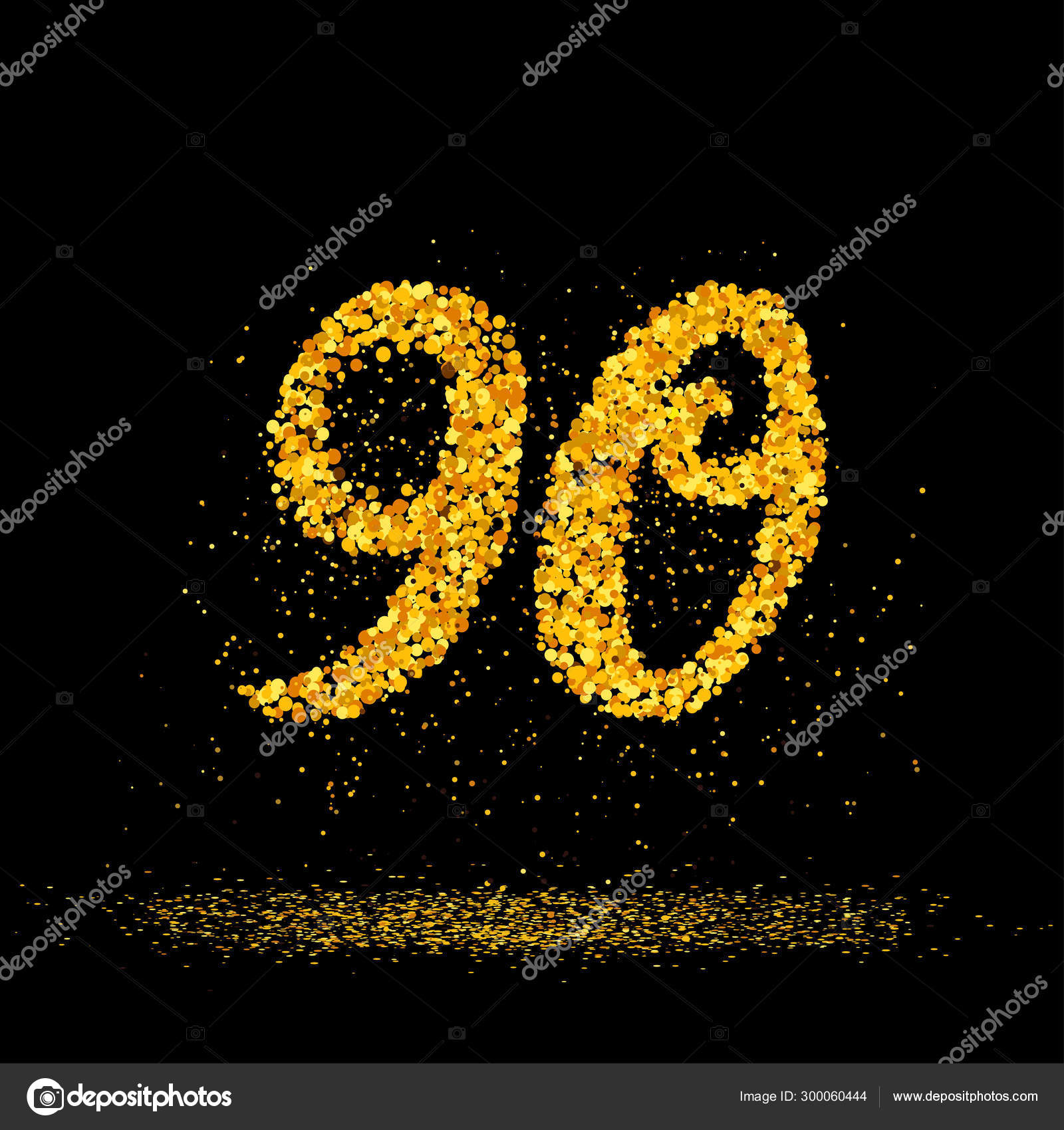 90 made with little glitter gold circles Stock Vector Image by ...