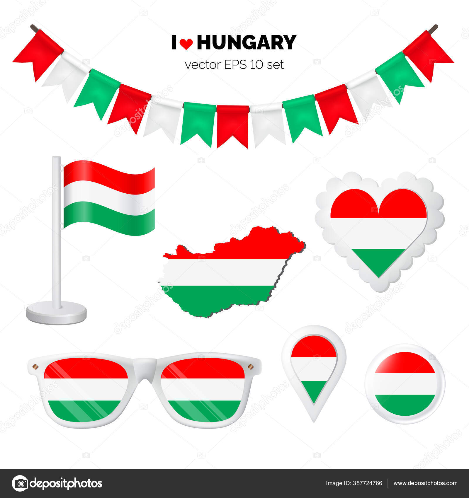 Hungary symbol set Stock Vector Image by ©rioabajorio #387724766