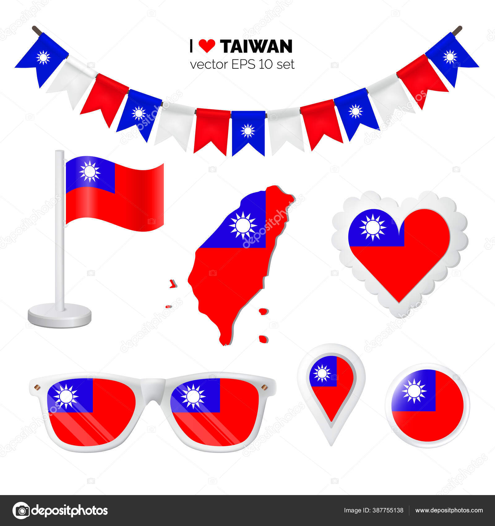 Taiwan symbol set Stock Vector Image by ©rioabajorio #387755138