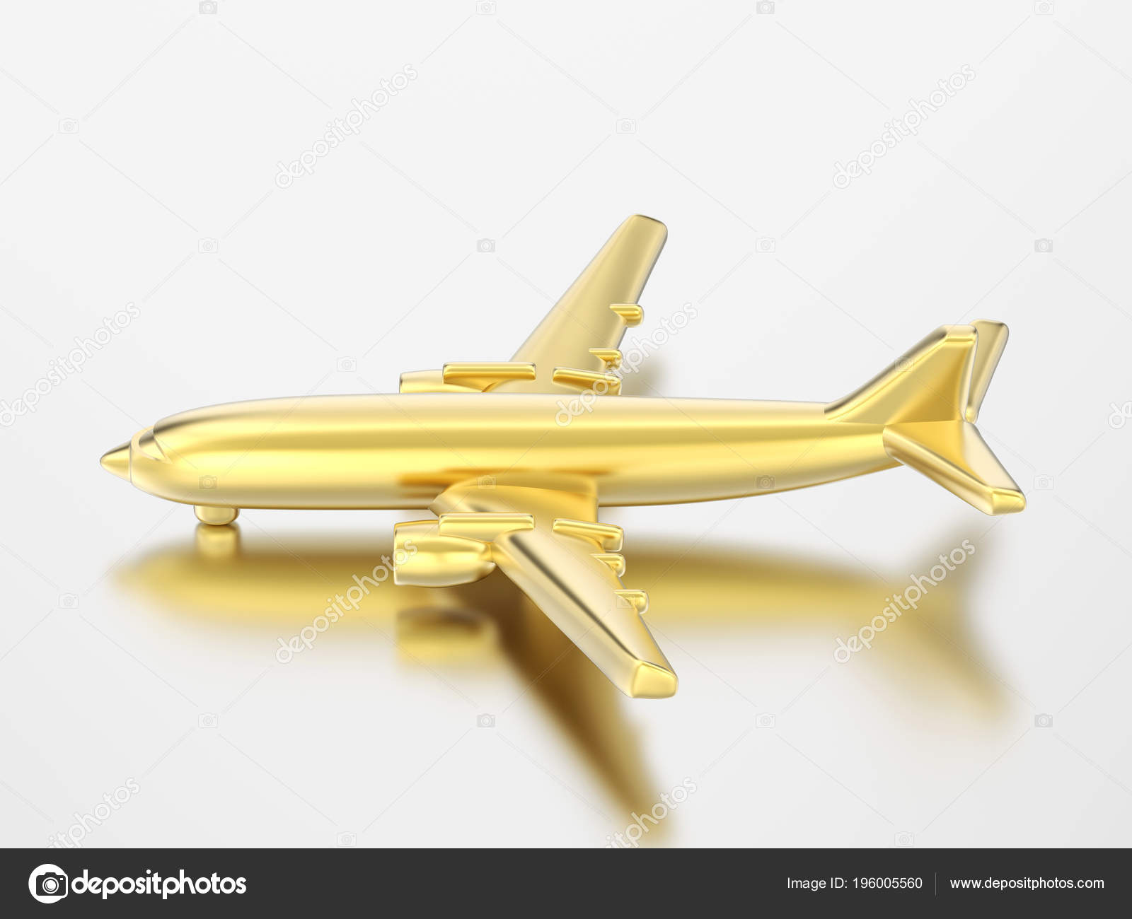 Illustration Gold Airplane Grey Background Stock Photo by ©3djewelry ...