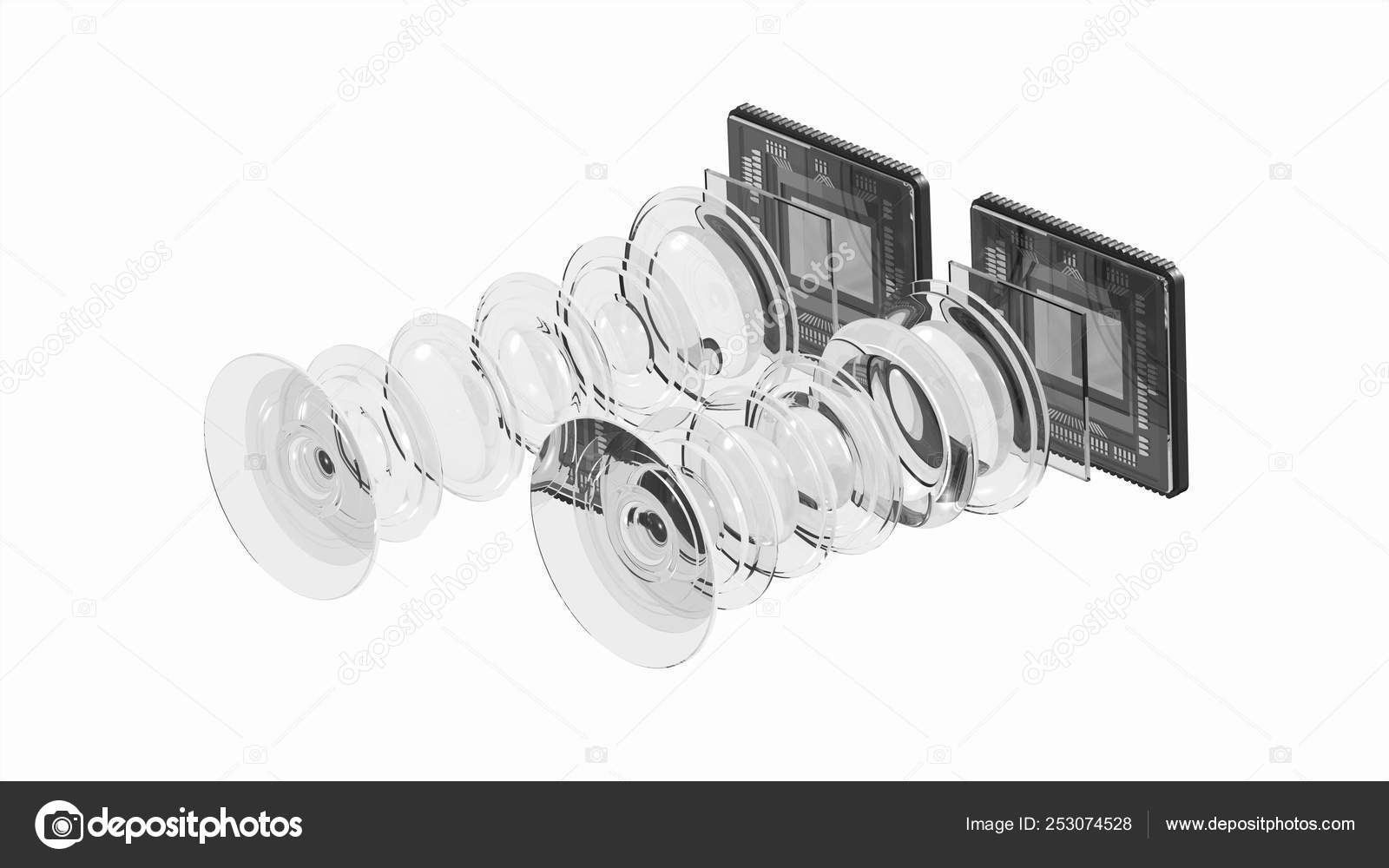 Mobile dual camera concept, two sensors, optical Stock Photo by ...