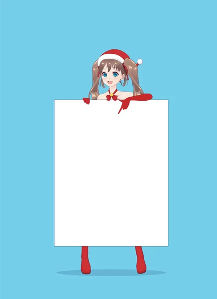Anime Girl Holding A Blank Sign