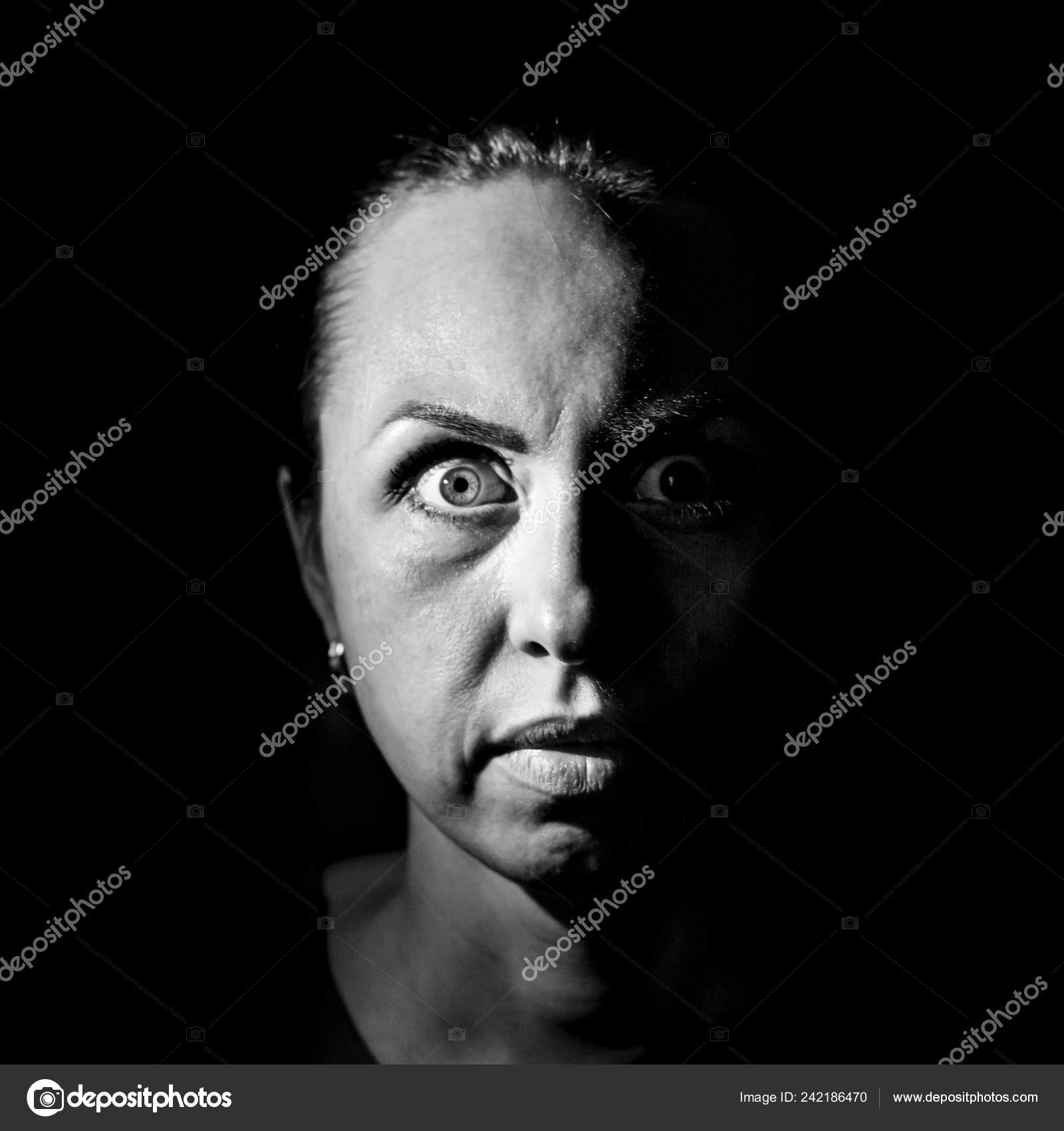 Scared Face Black And White