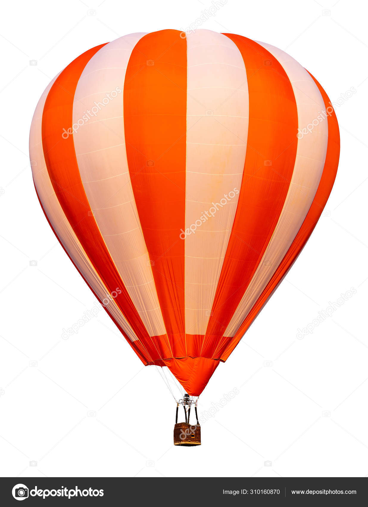 Hot air balloon isolated on white background. — Stock Photo ...