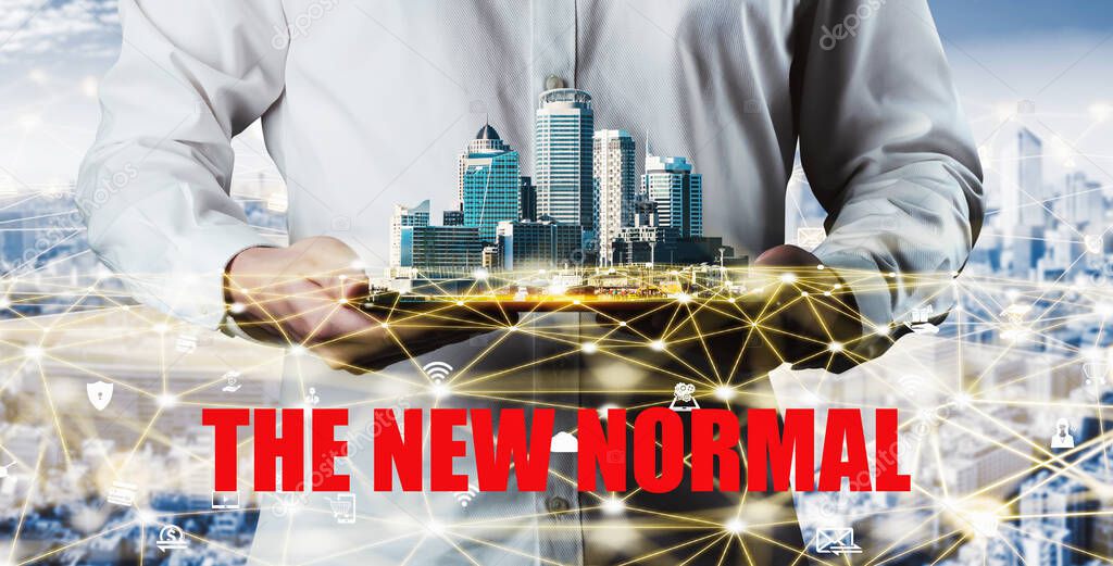 Nuevo concepto normal realizado por COVID 19 coronavirus que cambia ...