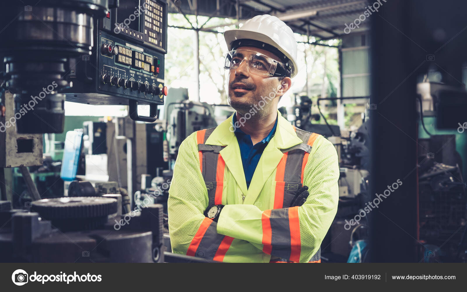 Smart Factory Worker Using Machine Factory Workshop Industry ...