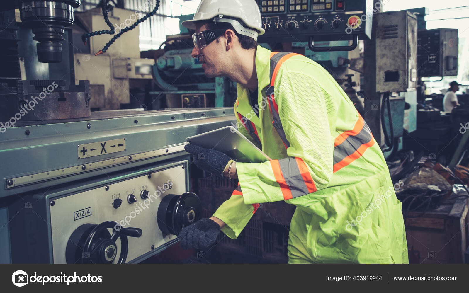 Smart Factory Worker Using Machine Factory Workshop Industry ...