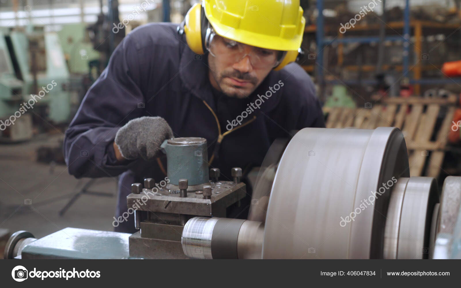 Smart Factory Worker Using Machine Factory Workshop Industry ...