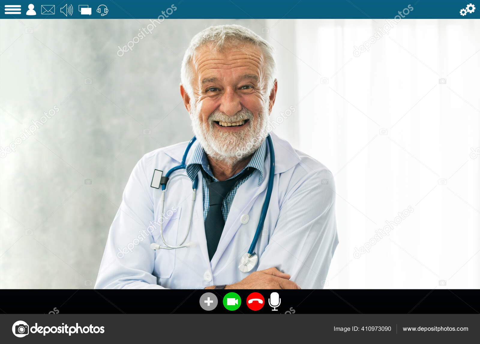 Doctor talking on video call for telemedicine and telehealth service ...