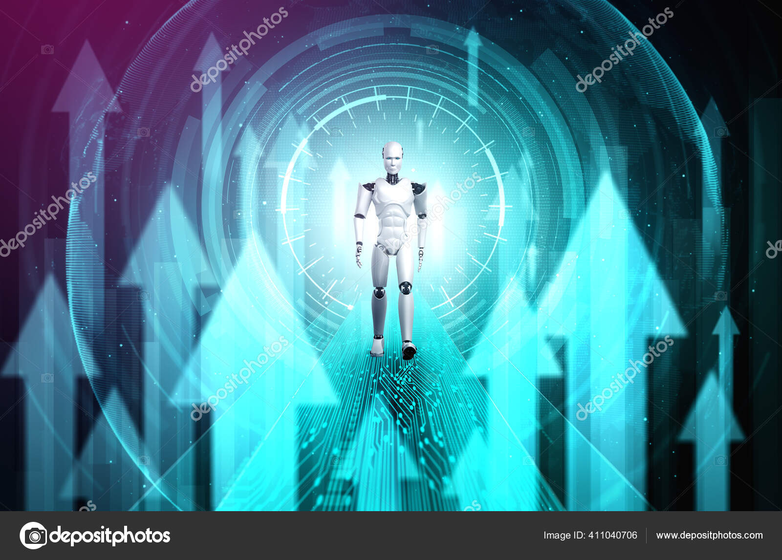 Business growth concept by using AI robot and machine learning ...