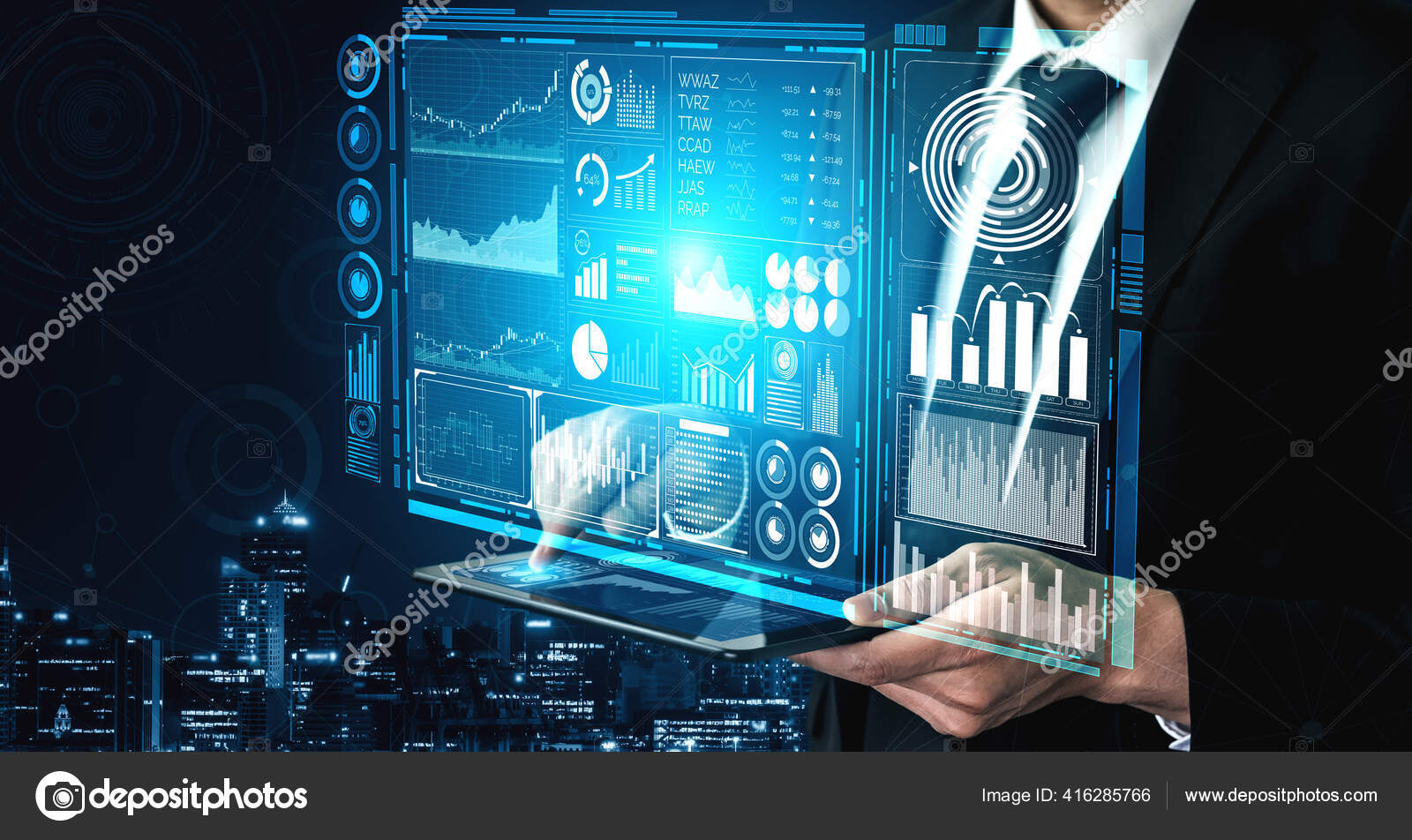 Big Data Technology for Business Finance Concept. Stock Photo by ...